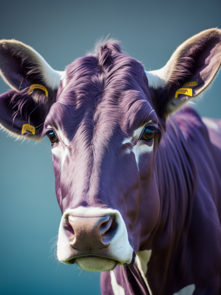 Premium Free ai Images | purple cow portrait sharp details cow focus ...