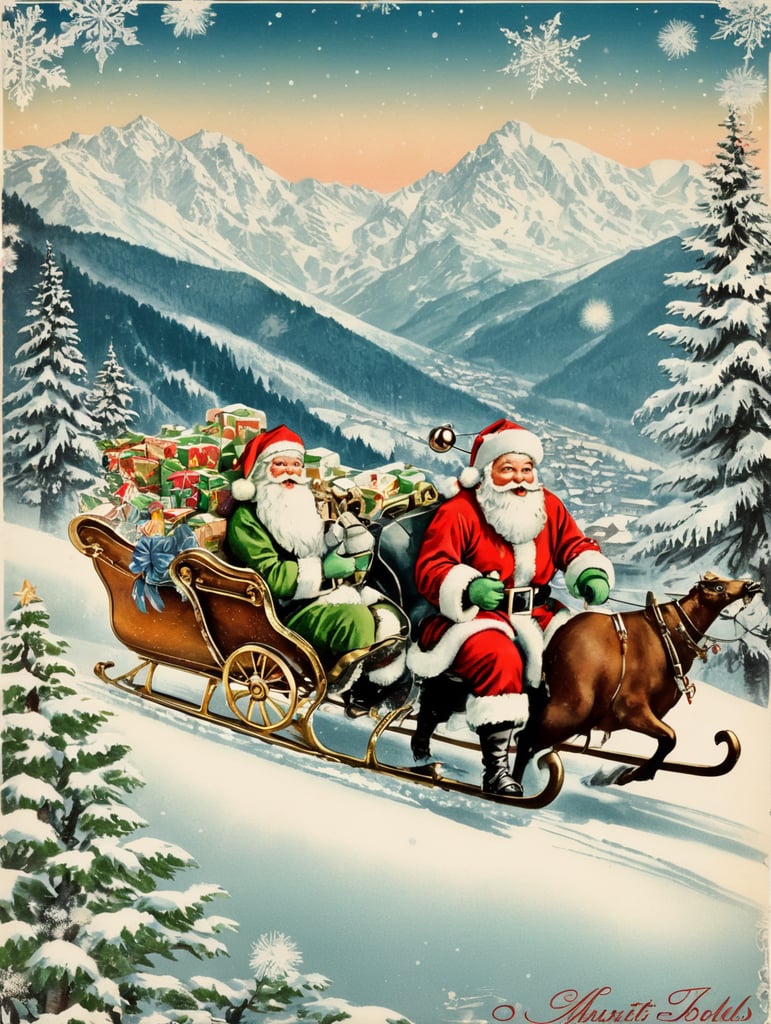 Premium Free ai Images | santa claus in front of austrian tyrol vintage ...