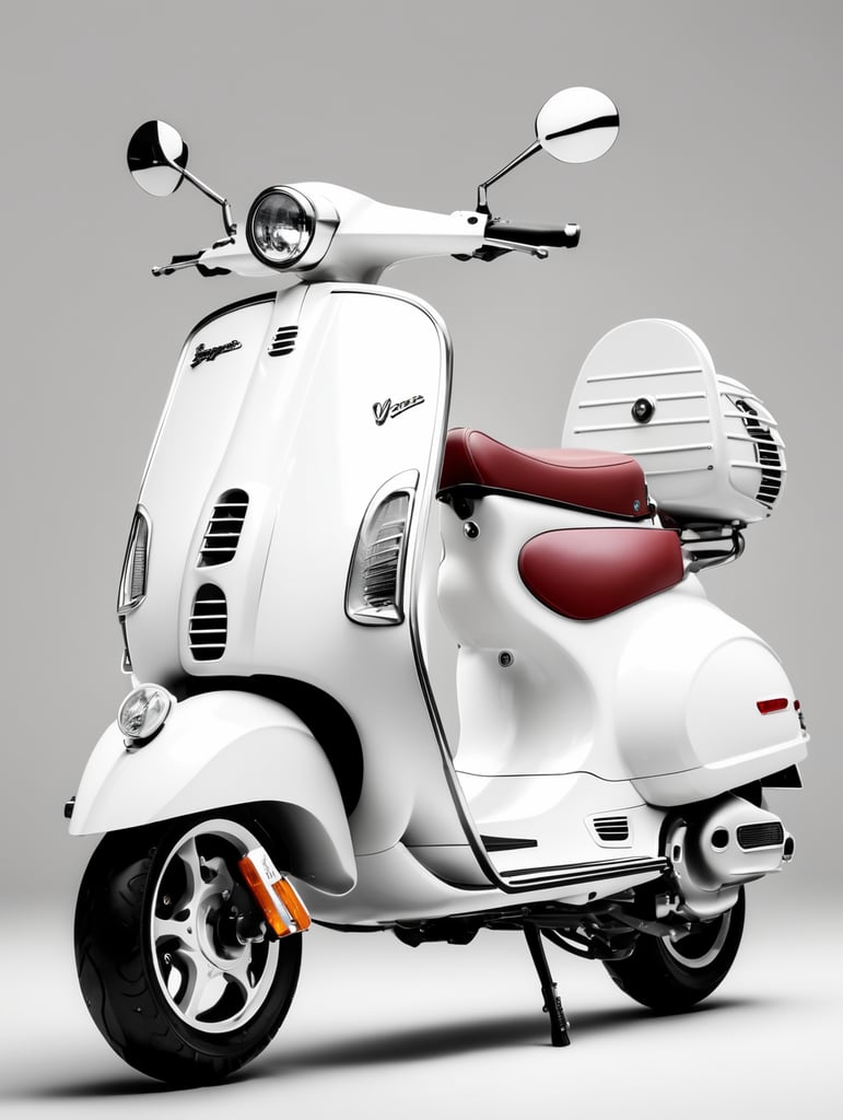 Premium Free ai Images | modern white vespa low angle view isolated ...