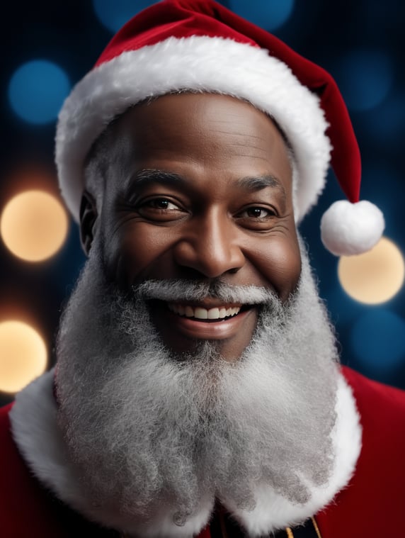 Premium Free ai Images | portrait of black santa claus smiling ...