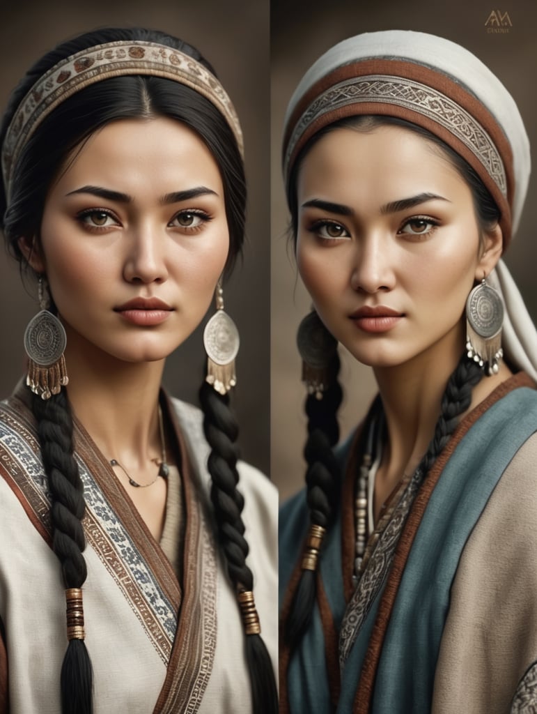 Premium Free ai Images | realistic turkic women