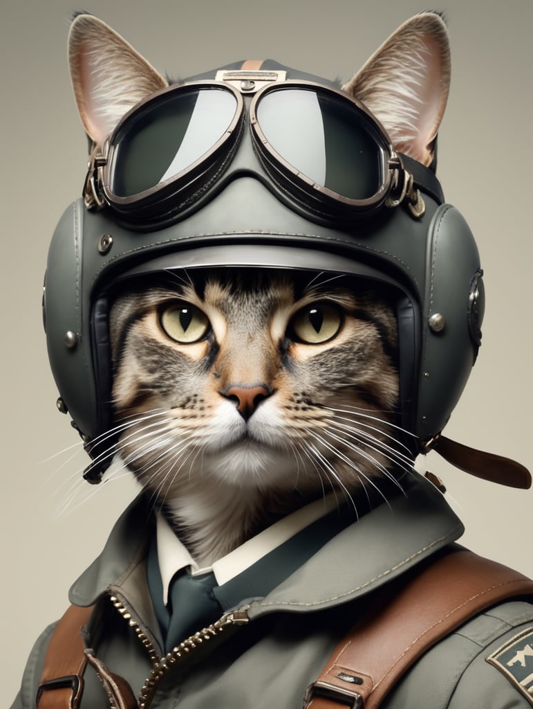 Premium Free ai Images | cat pilot