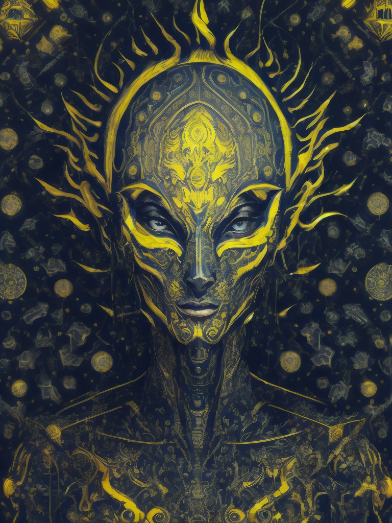 Lumenor AI Image Generation - portrait of an alien batik intricate details surreal alien ...