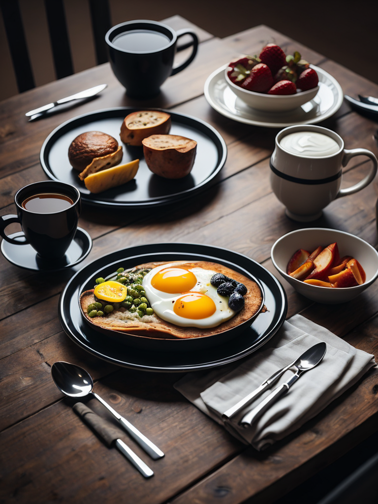 Premium Free ai Images | full breakfast table