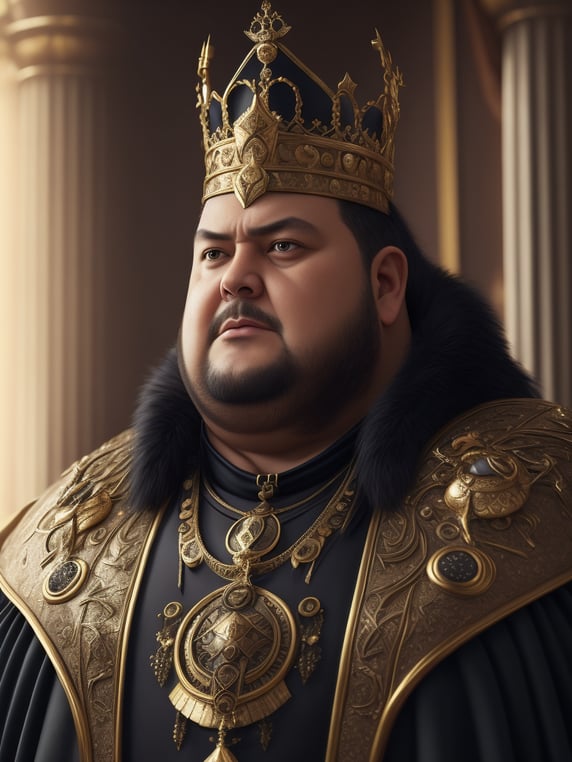 Lumenor AI Image Generation - fat king with royal medieval clothing and ...