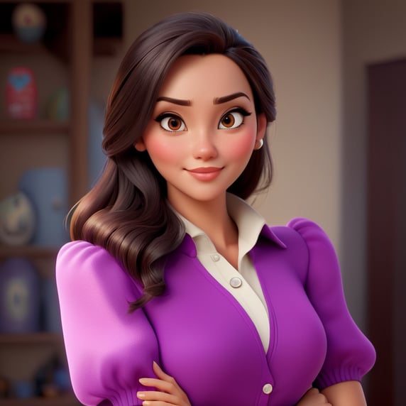 Premium Free ai Images | beautiful woman disney pixar style