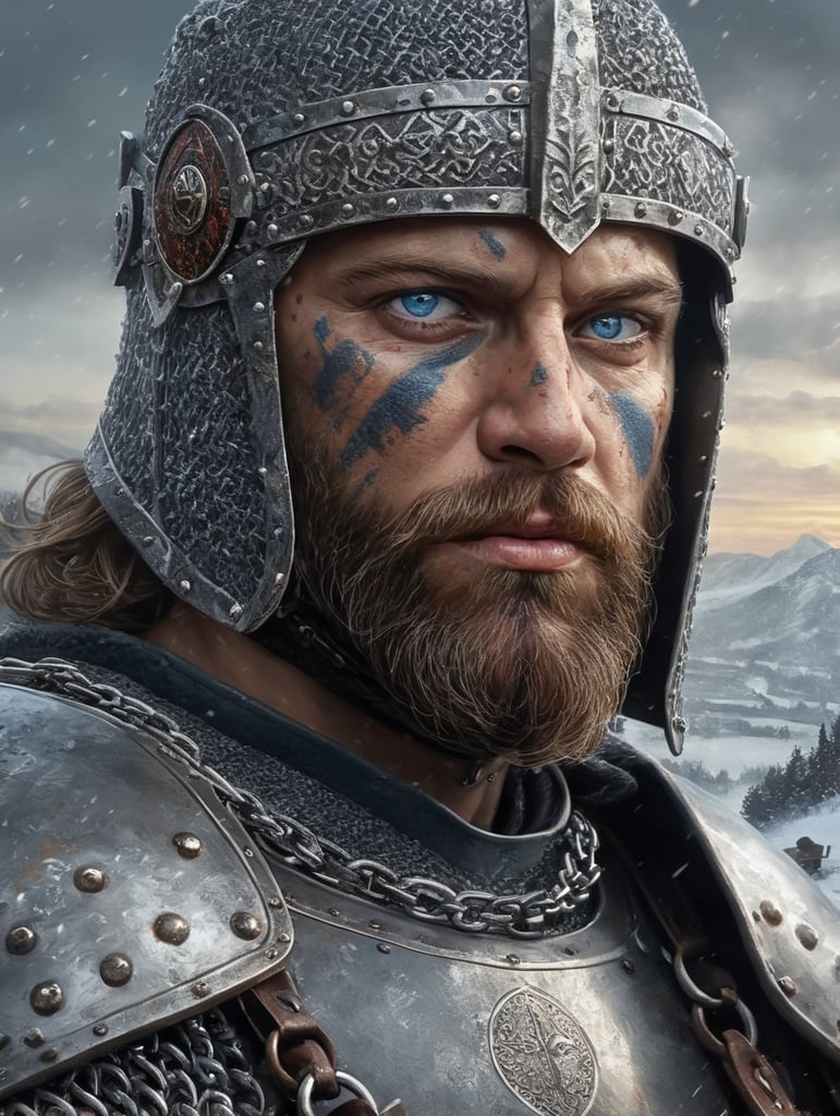 Premium Free ai Images | portrait of medieval slavic warrior with beard ...