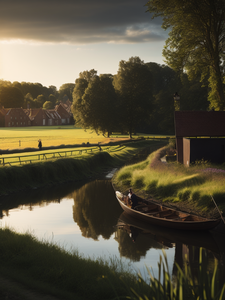 Lumenor AI Image Generation - modern day ducth countryside canals and ...