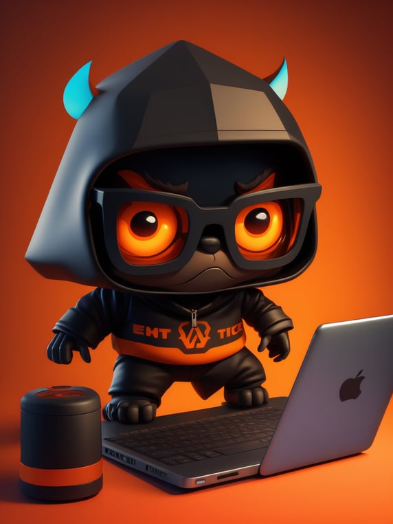 Premium Free ai Images | mascot monster typing laptop cute mascot ...