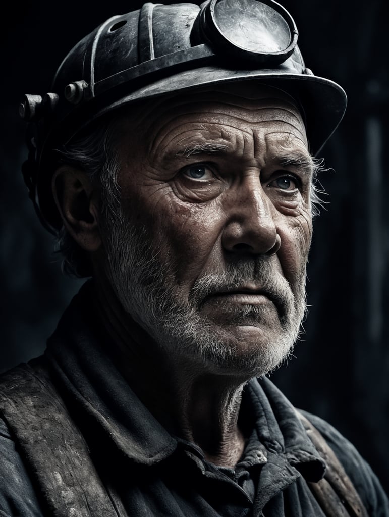 Lumenor AI Image Generation - portrait an old coal miner in th century ...