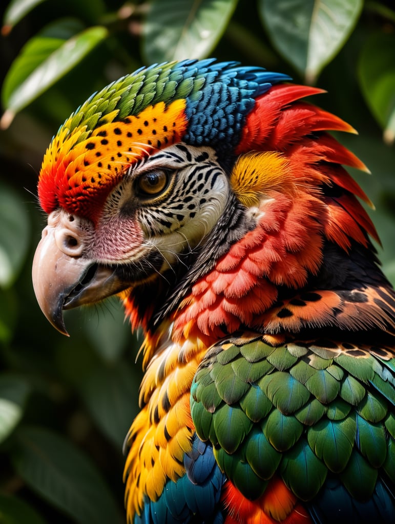 Premium Free ai Images | hybrid animal parrot leopard