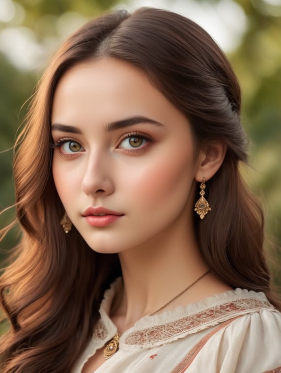 Premium Free ai Images | georgian era twenty year old pretty girl with ...
