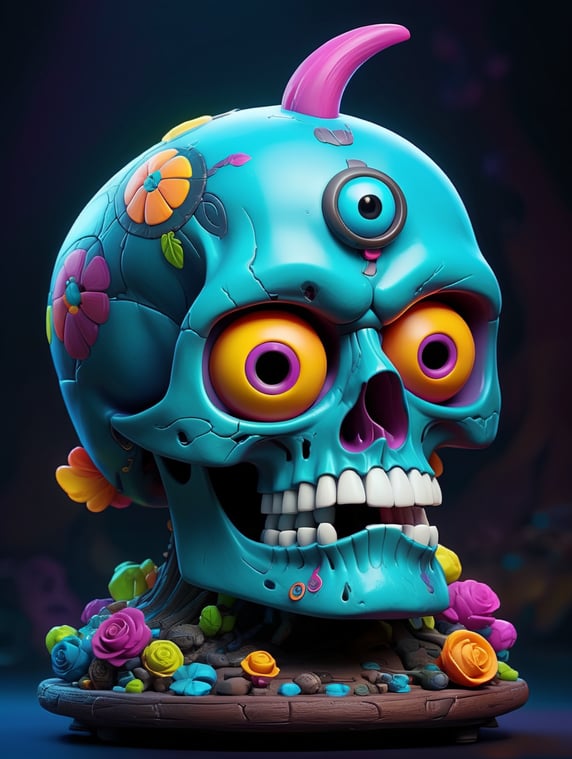 Premium Free ai Images | masterpiece of mystical skull with intricate ...