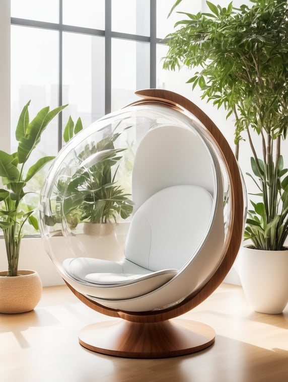 Premium Free ai Images | futuristic sci fi pod chair flat design ...