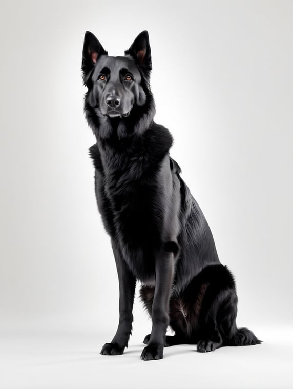 Premium Free ai Images | black shepherd full body view standing on ...