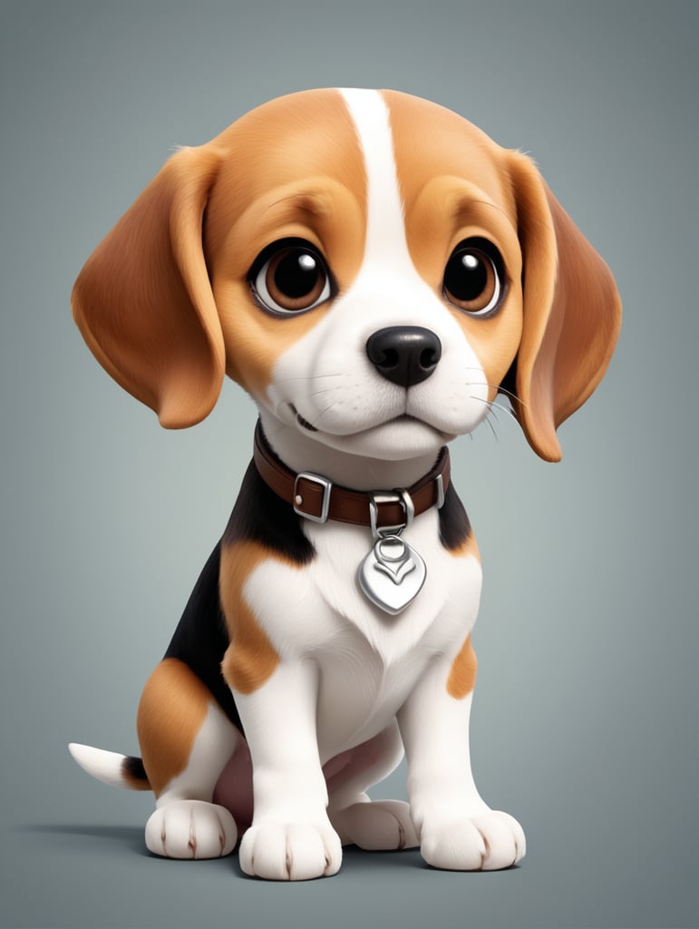 Premium Free ai Images | cute beagle full view chibi style disney style ...