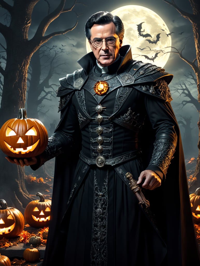 Premium Free ai Images | stephen colbert dressed as necromancer ...