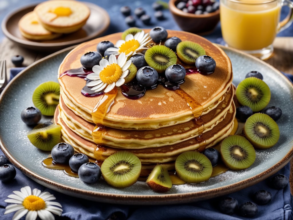 Premium Free ai Images | wholesome pancake delight vivid culinary ...