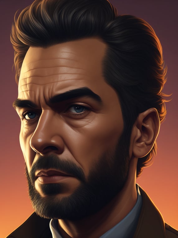 Premium Free ai Images | portrait of gta man vector art