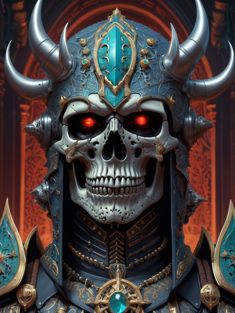 Premium Free ai Images | unholy skull knight concept art portrait by ...