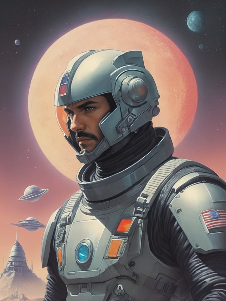 Premium Free ai Images | artwork space fantasy hero style drawing