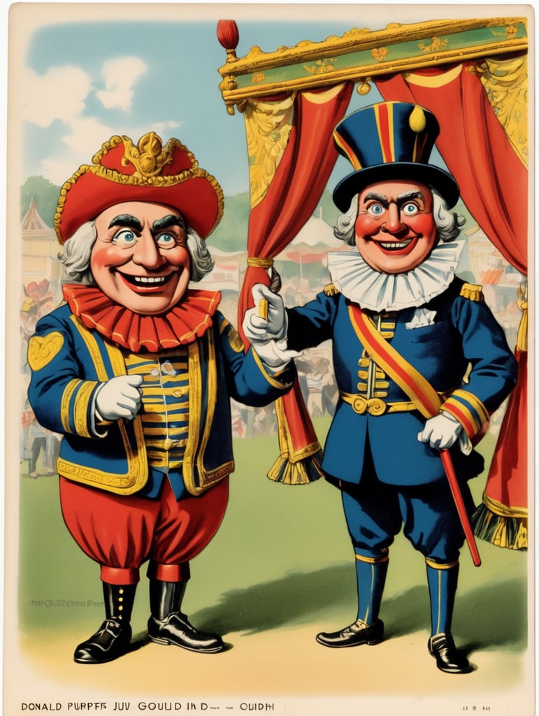Premium Free ai Images | illustration of punch and judy puppets in the ...