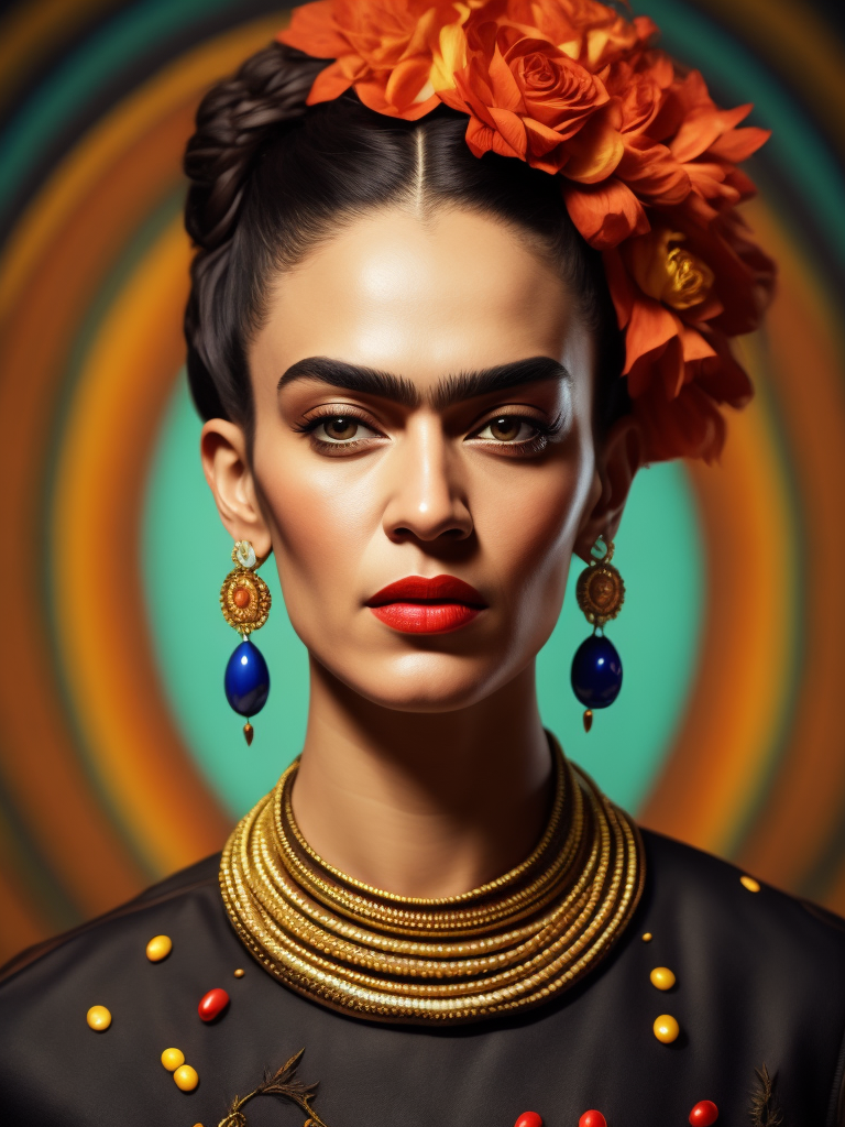 Lumenor AI Image Generation - portrait of frida kahlo bright and ...