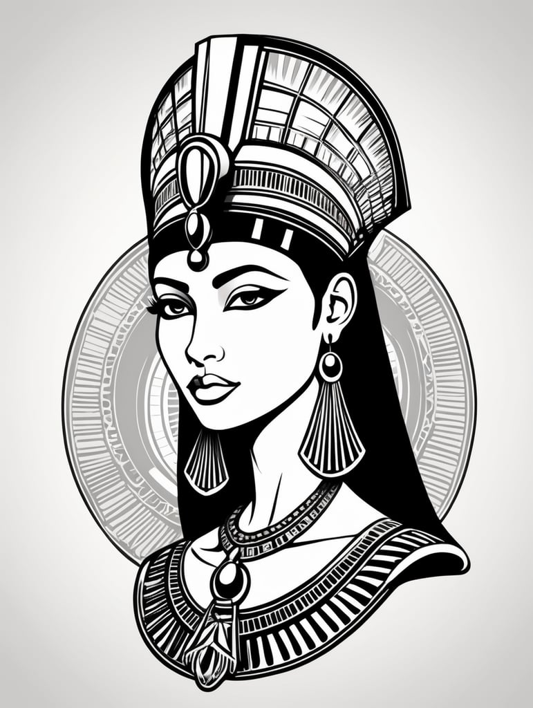 Premium Free ai Images | egyptian cleopatra logo concept black and ...
