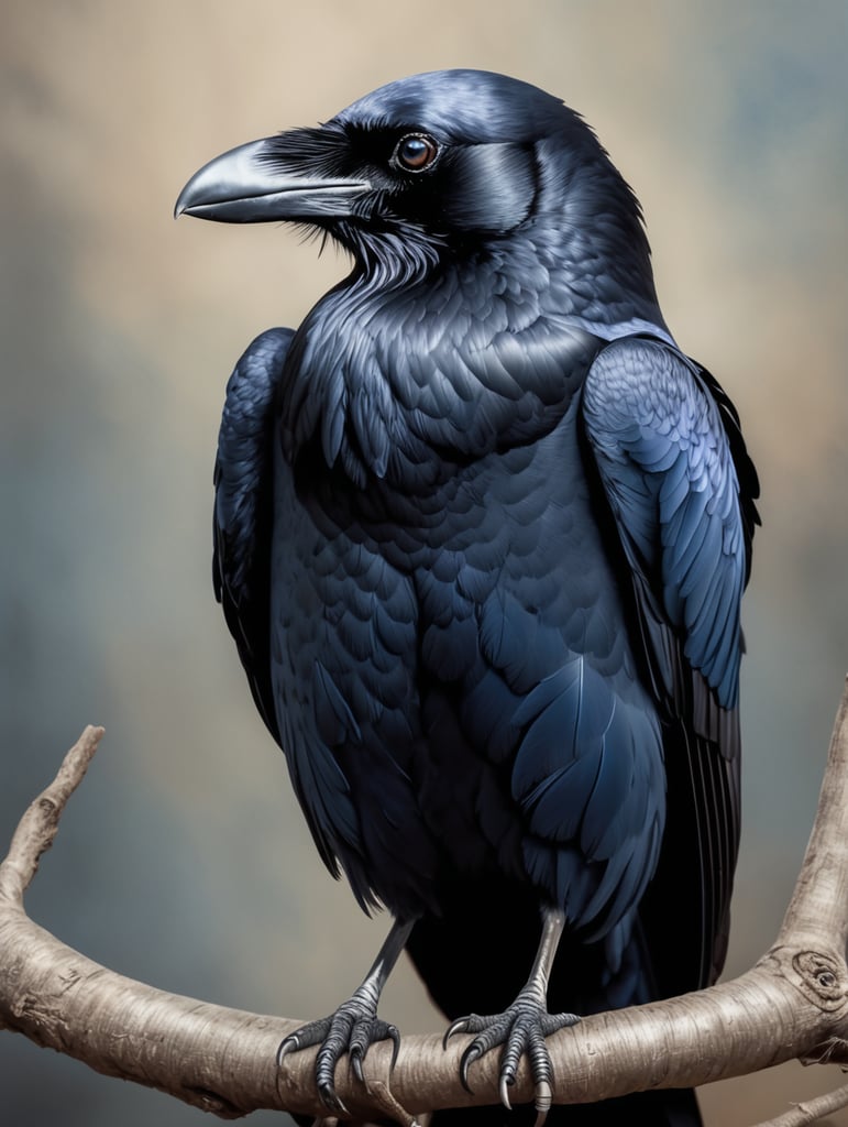 Premium Free ai Images | blue photorealistic raven