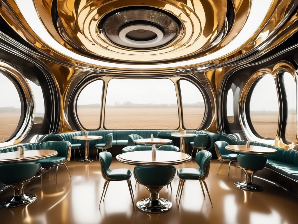 Premium Free ai Images | futuristic interior of ufo cafe alien interior ...