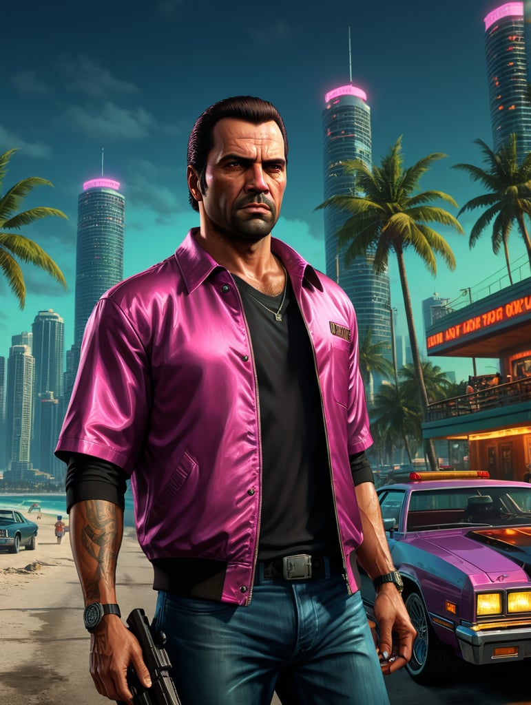 Premium Free ai Images | gta vice city tony photo