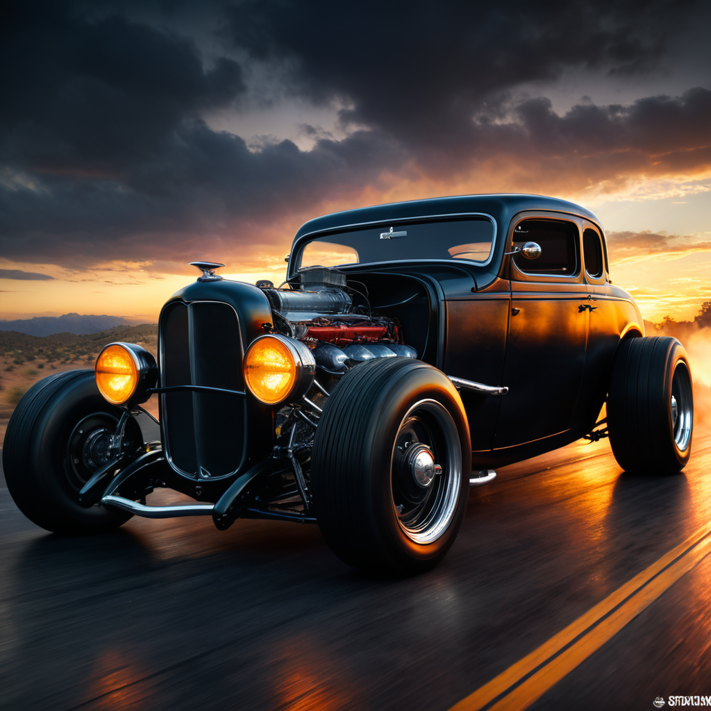 Premium Free ai Images | hot rod car