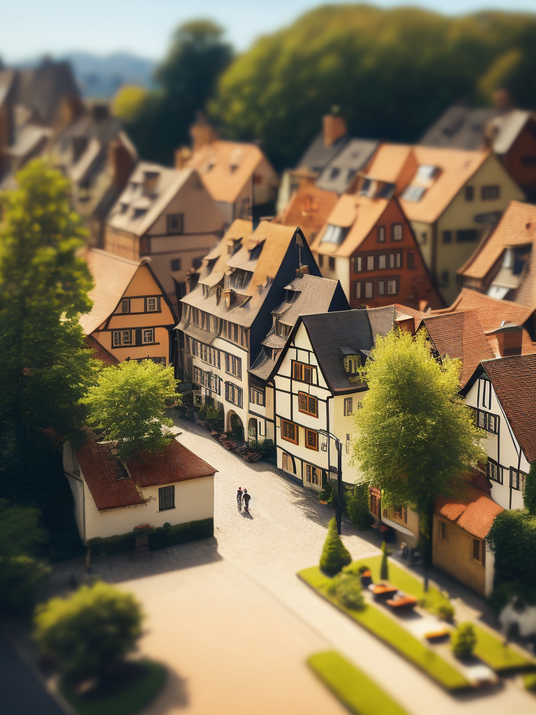 Lumenor AI Image Generation - tilt shift photography of small german ...
