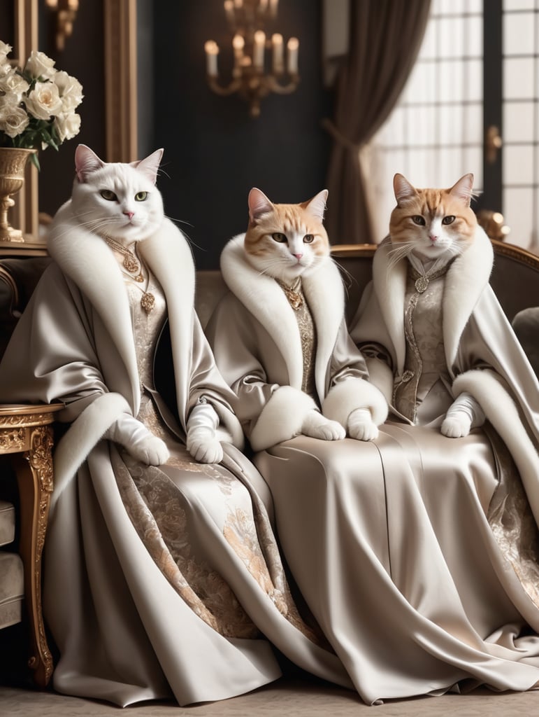 Premium Free ai Images | fashion and luxury cats chilling out