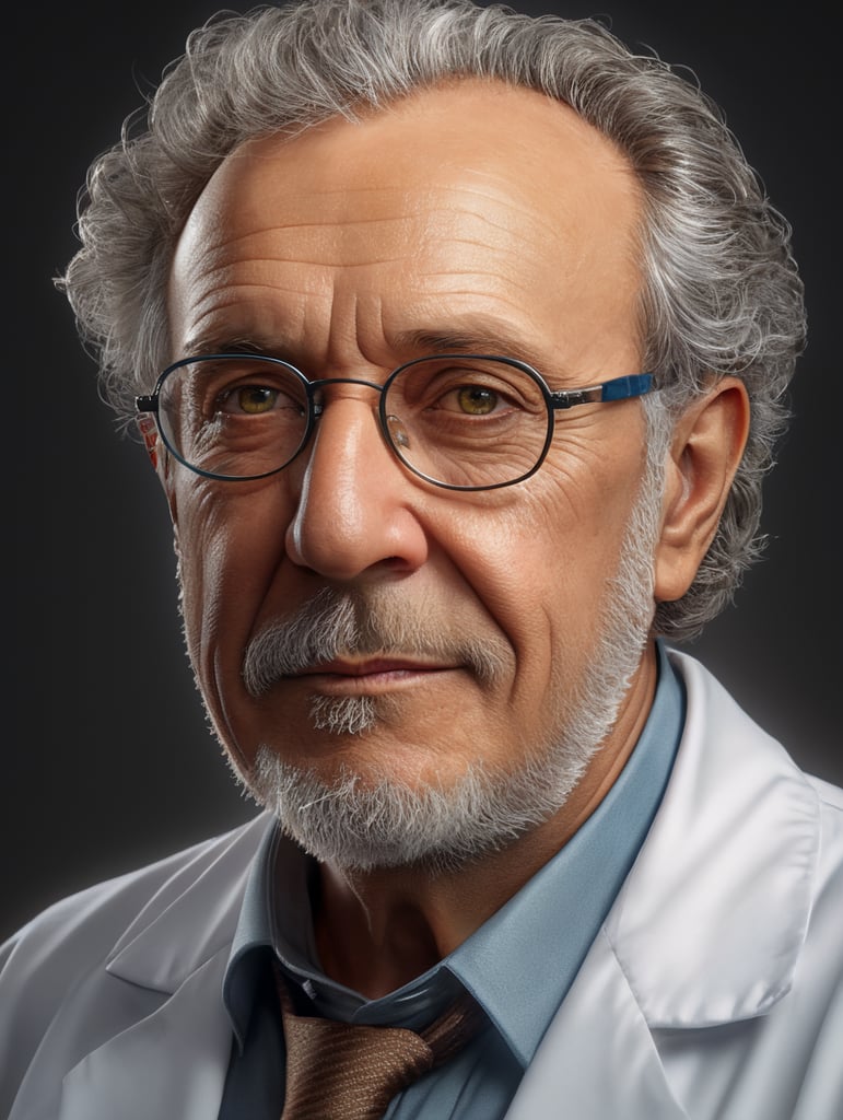 Premium Free ai Images | half bust portrait of famous scientist bright ...