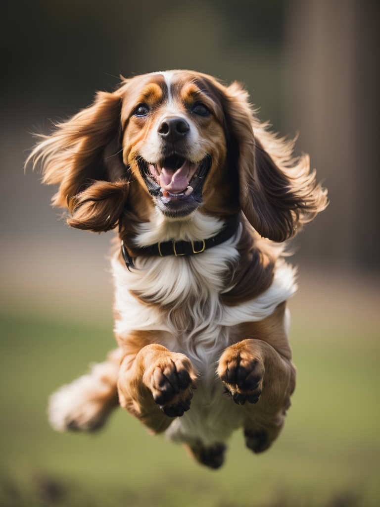Lumenor AI Image Generation - cocker spaniel smiling jumping see front ...