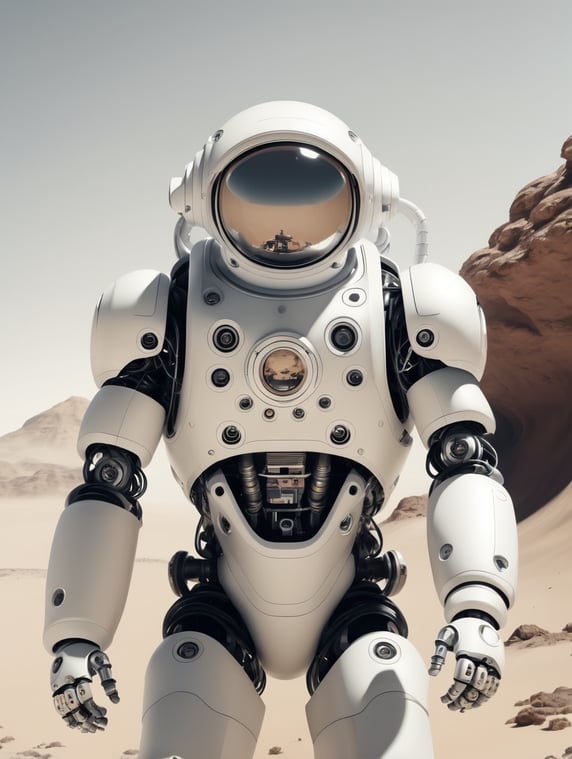 Premium Free ai Images | robotic astronaut in open space