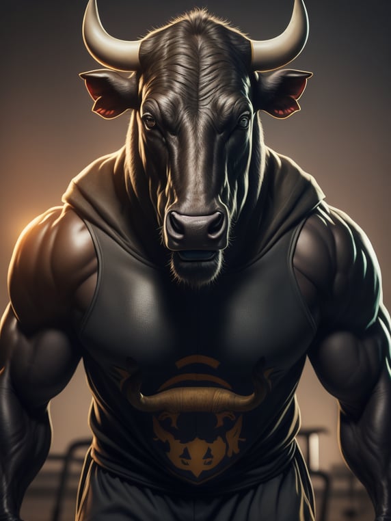 Premium Free ai Images | bull look like human stylized as sport coach ...