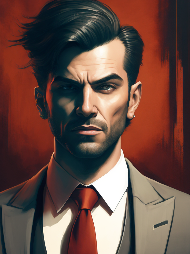 Lumenor AI Image Generation - portrait of mafia boss in formal suit ...