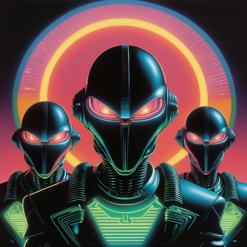 Premium Free ai Images | ufo heavy metal art alien de hierro ...