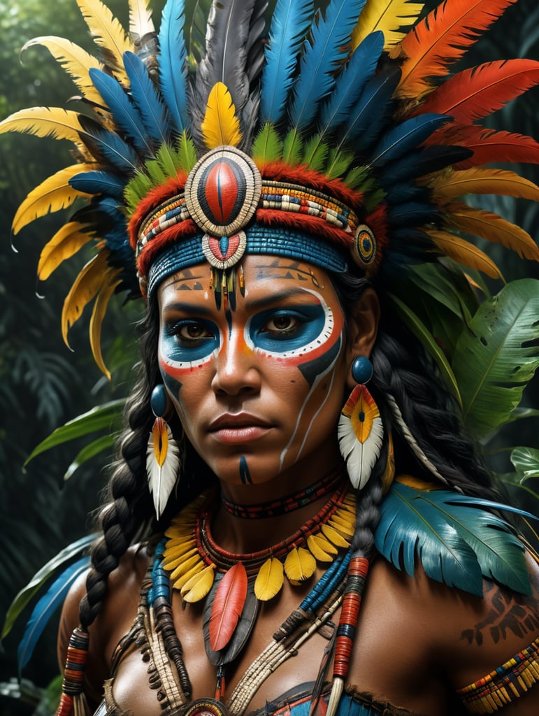 Premium Free ai Images | crie uma arte baseada em uma figura indigena ...