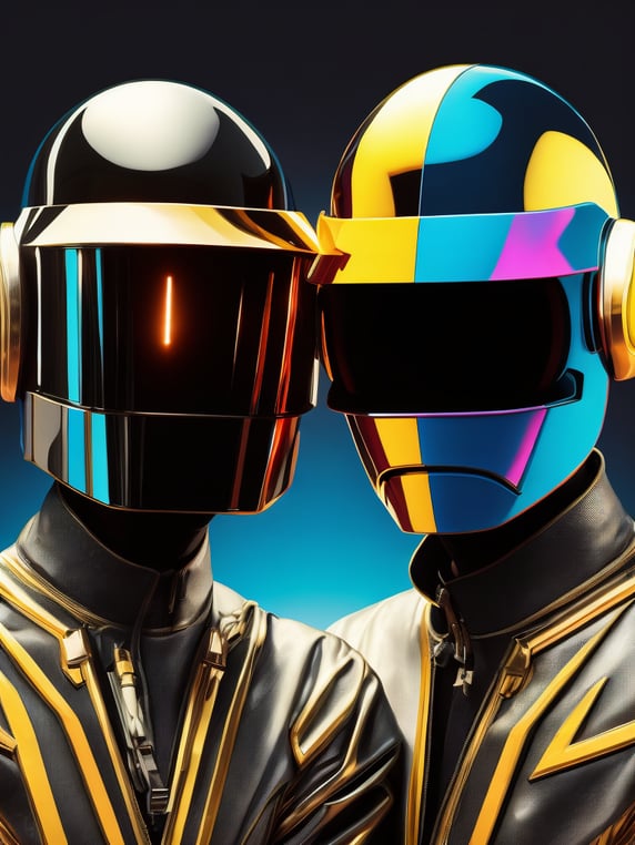 Premium Free ai Images | portrait of daft punk ultra realism super ...