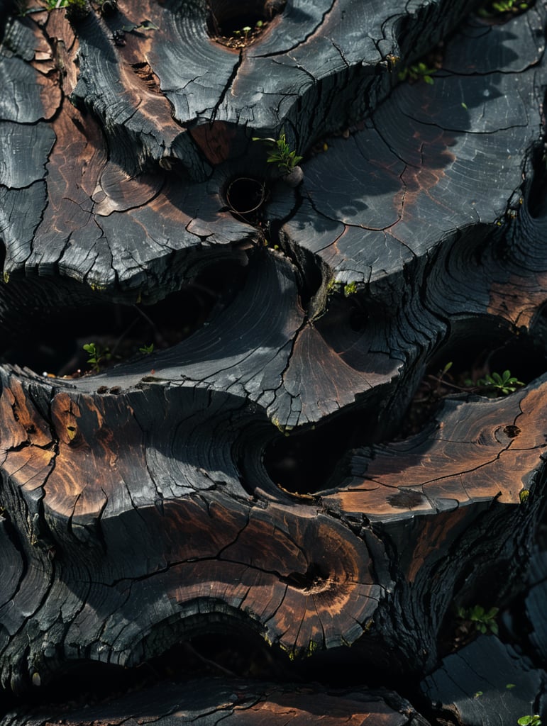 Premium Free ai Images | dark black tree bark texture pattern ...