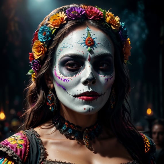Premium Free ai Images | catrina in radiant collors highly detailed ...