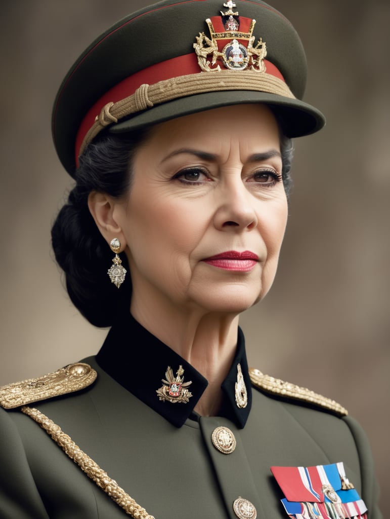 Premium Free ai Images | queen in military uniform