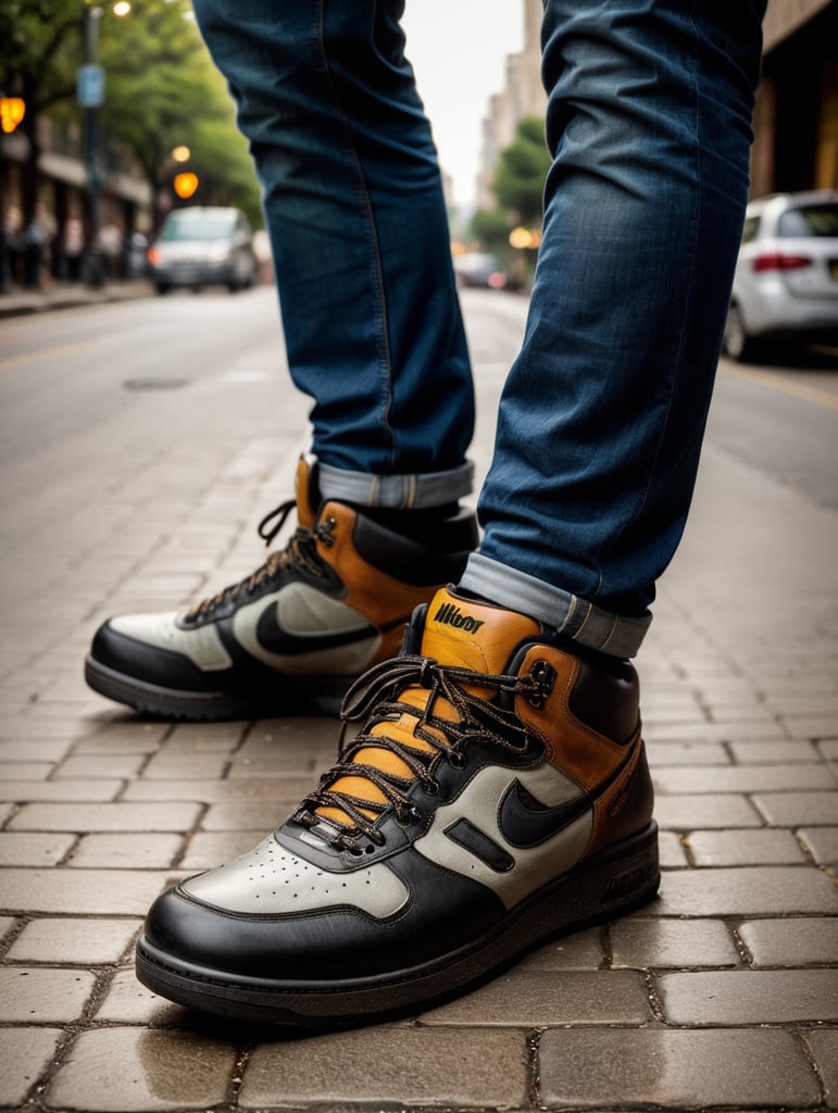 Premium Free ai Images | shoe outdoor street photography advertising ...