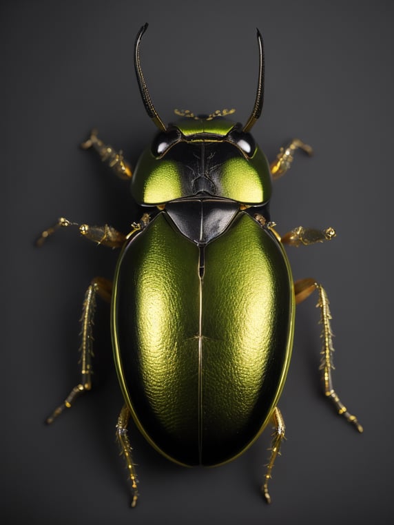 Premium Free ai Images | beautiful beetle metallic gold and lime green ...