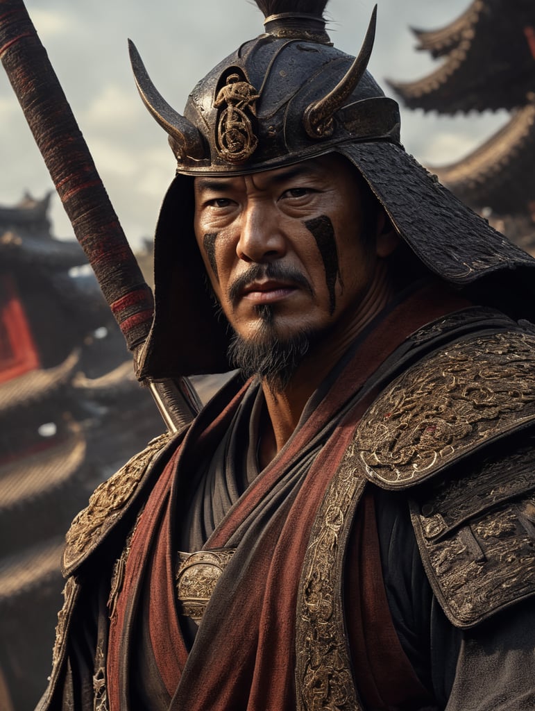 Premium Free ai Images | asian samurai tall skinny