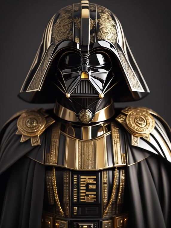Premium Free ai Images | luxury darth vader decorated with gold versace ...