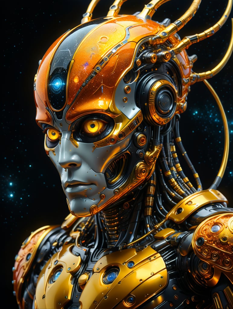 Premium Free ai Images | cyborgtech celestial humanoid being made of ...